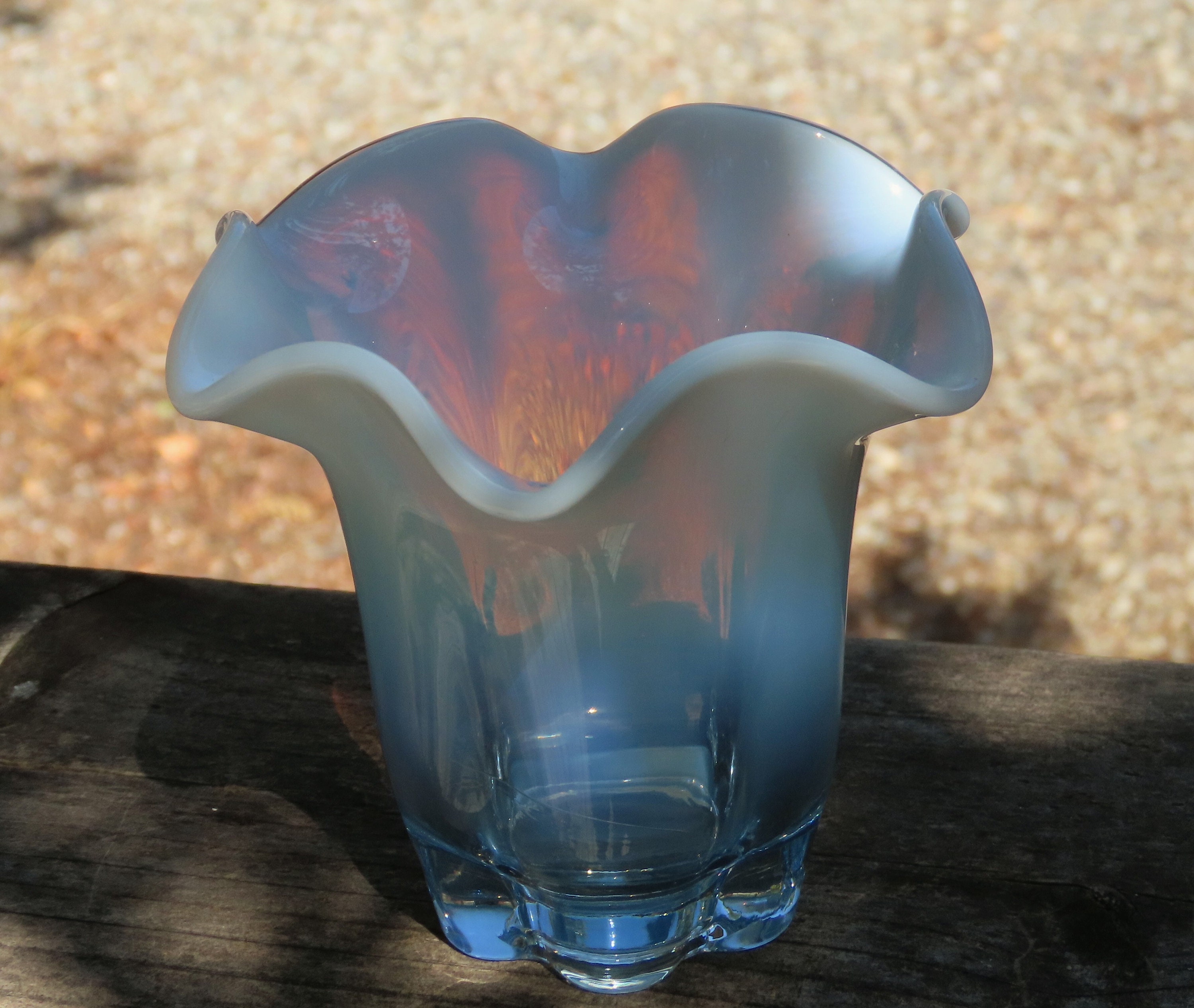 Vintage Duncan & Miller Opalescent Crystal Blue and White - Etsy