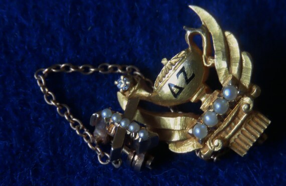 1920 Delta Zeta Chi Chapter Sorority Pin With Chain and | Etsy