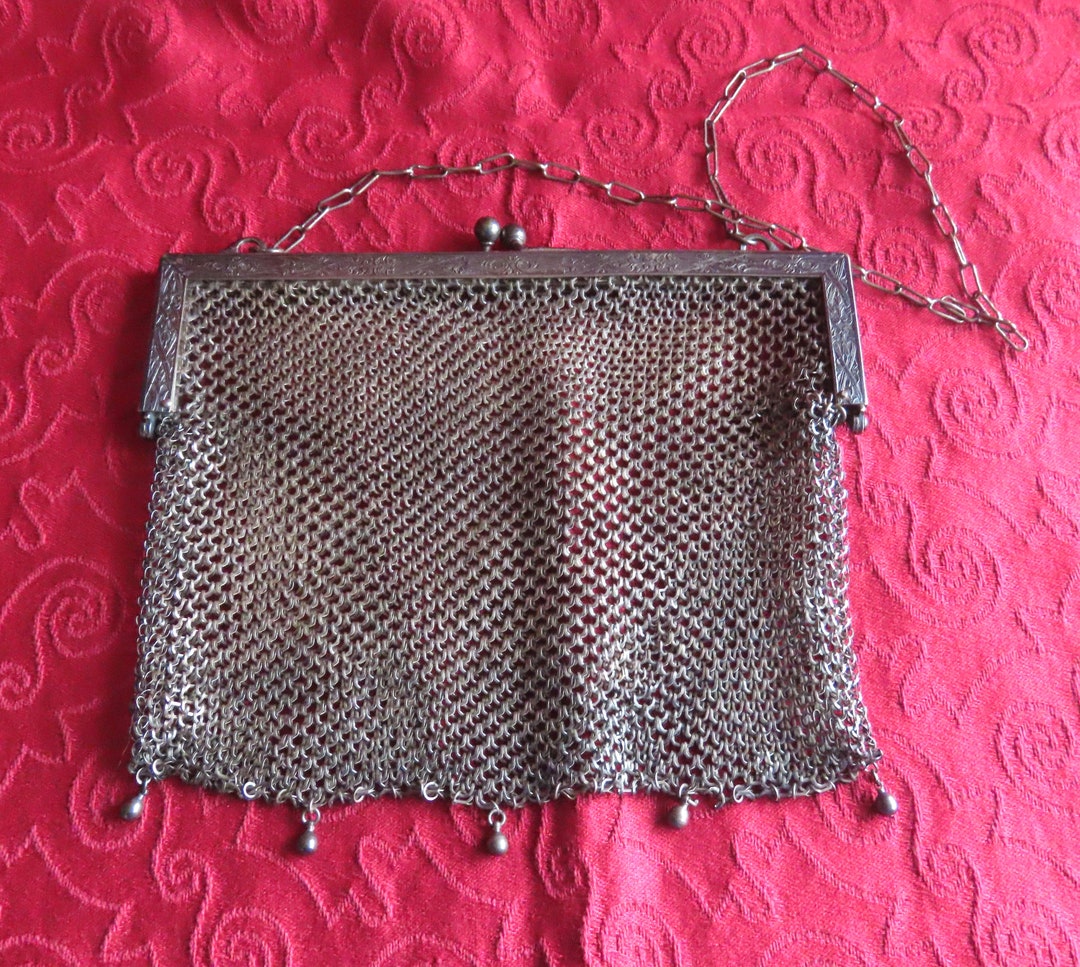 Victorian German Silver Mesh/chainmail Handbag - Etsy