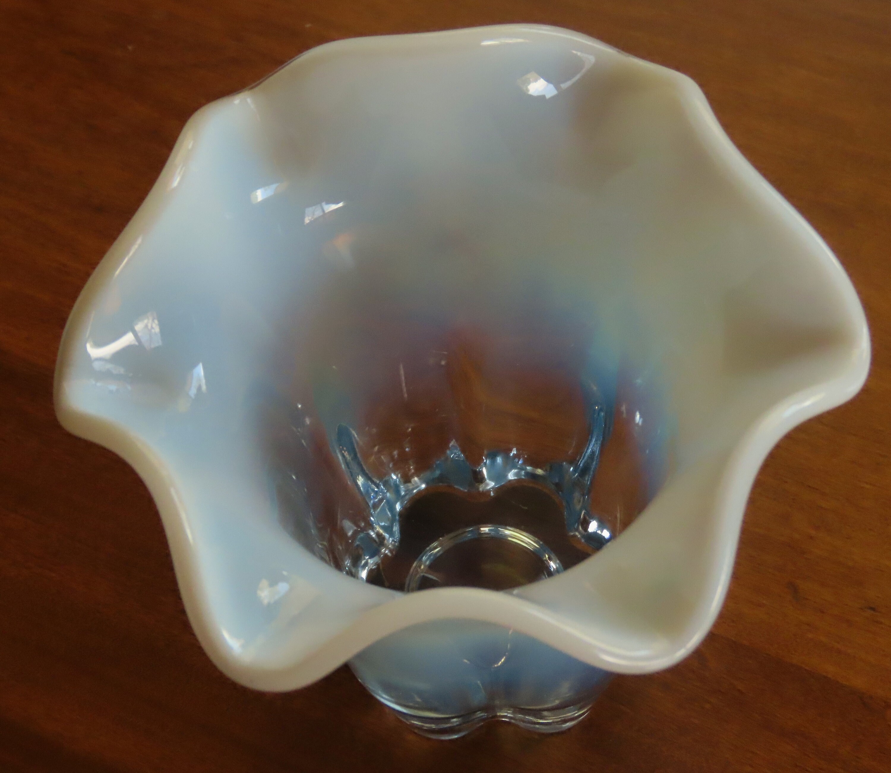 Vintage Duncan & Miller Opalescent Crystal Blue and White - Etsy