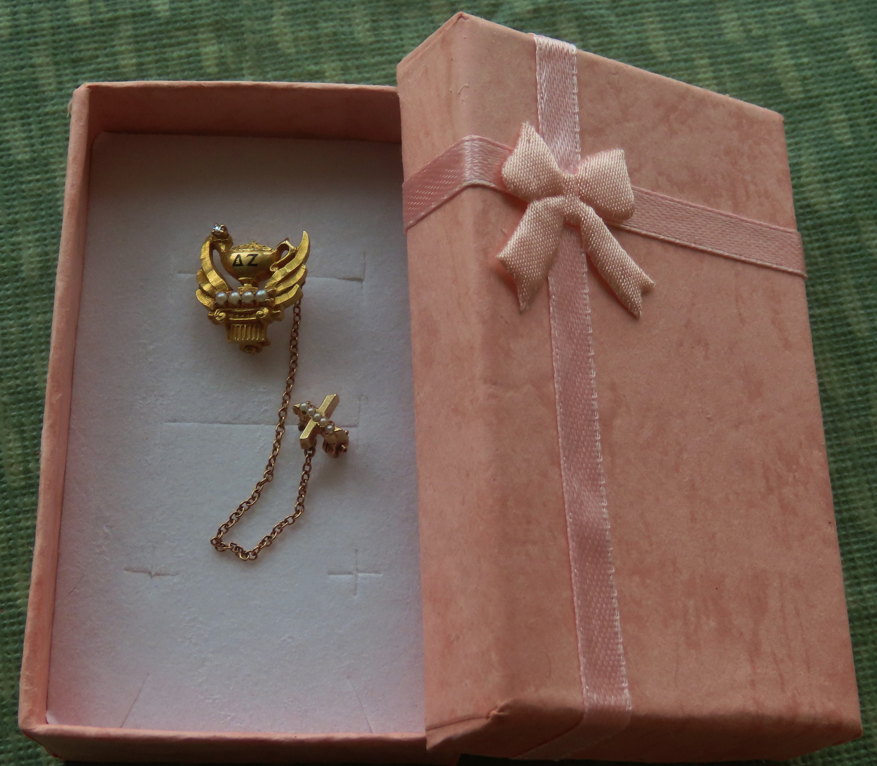 1920 Delta Zeta Chi Chapter Sorority Pin With Chain and - Etsy