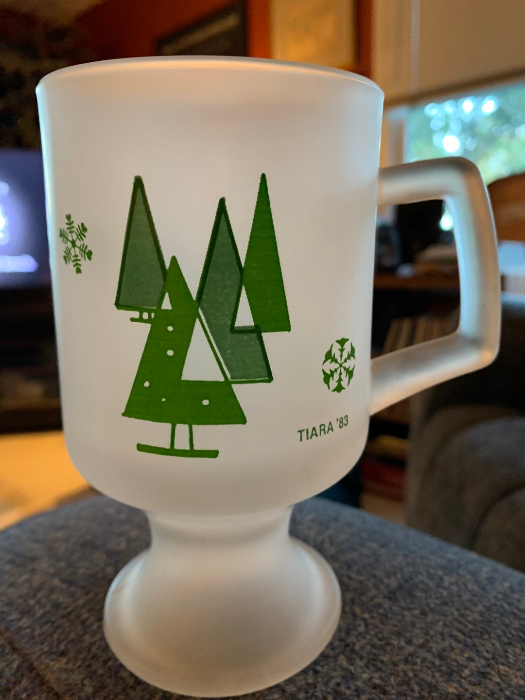 Frosted Tiara Pedestal Mug. Christmas Theme. No Chips or - Etsy