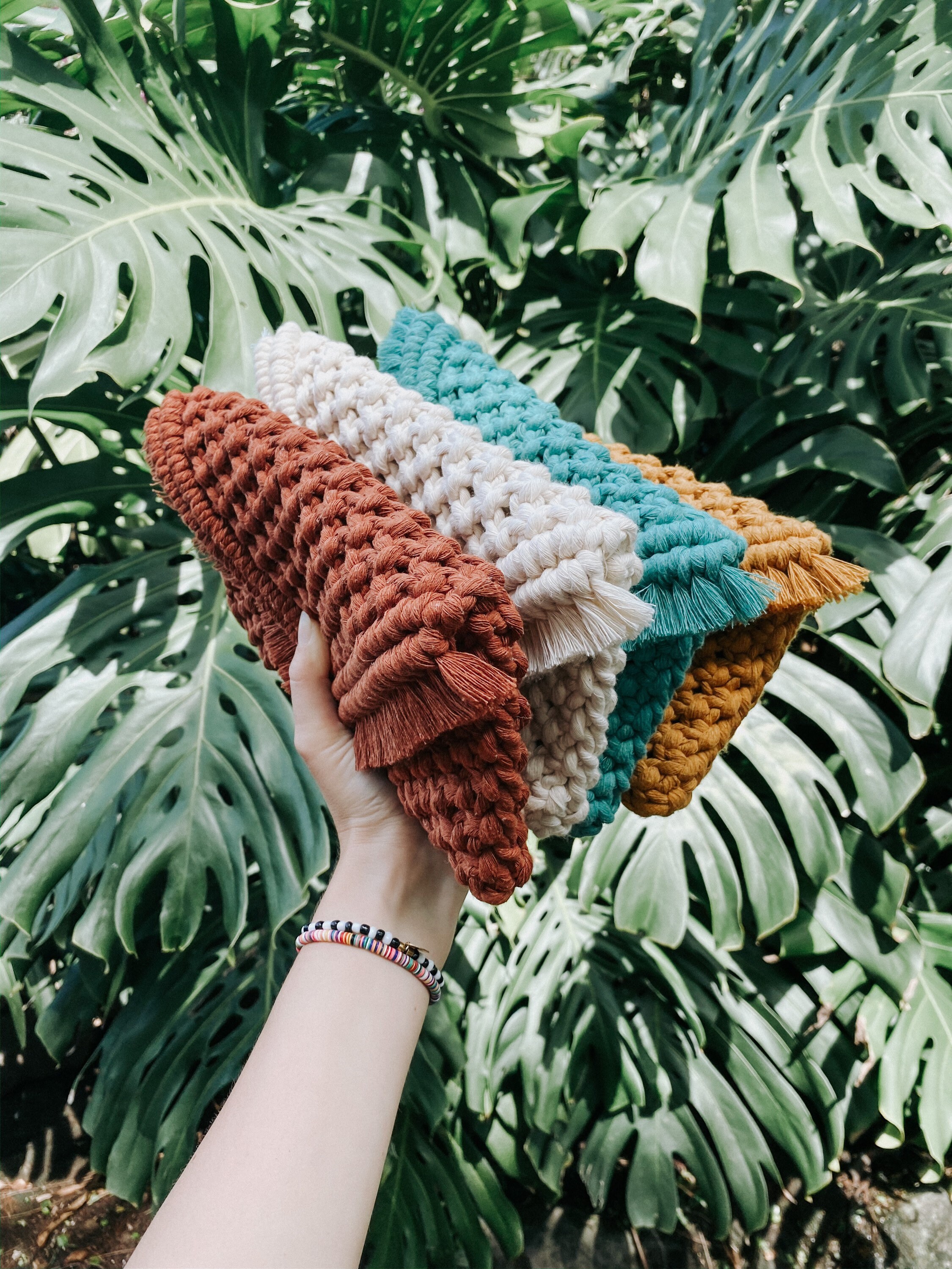 Boho Macrame Clutch Multiple Colors Available Cotton Purse | Etsy
