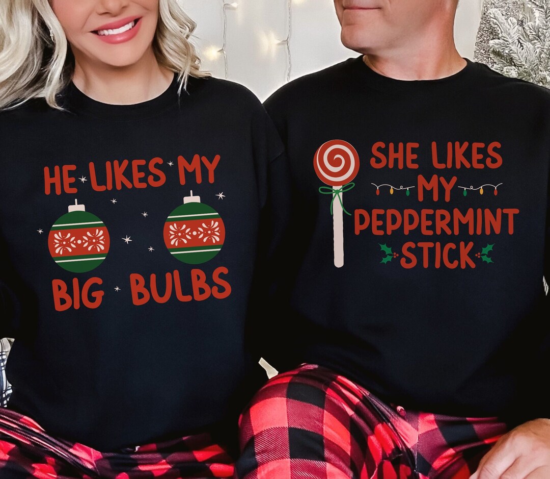 Christmas Couple Sweatshirt, Funny Christmas Couple Matching Outfit ...