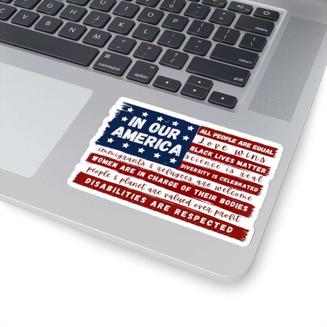Progressive Democratic Sticker: American Flag, Equality & Justice - Etsy