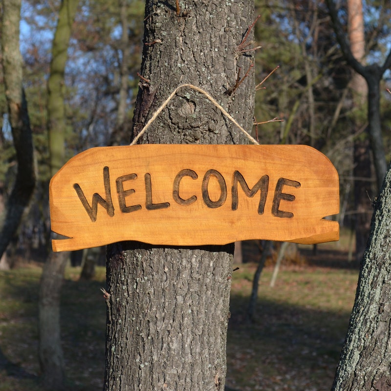 Wooden Welcome Sign - Etsy