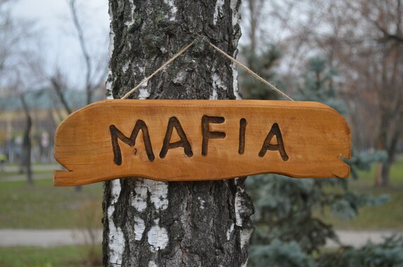 Wooden Sign MAFIA Rustic Wooden Sign Decor Rustic Wooden - Etsy