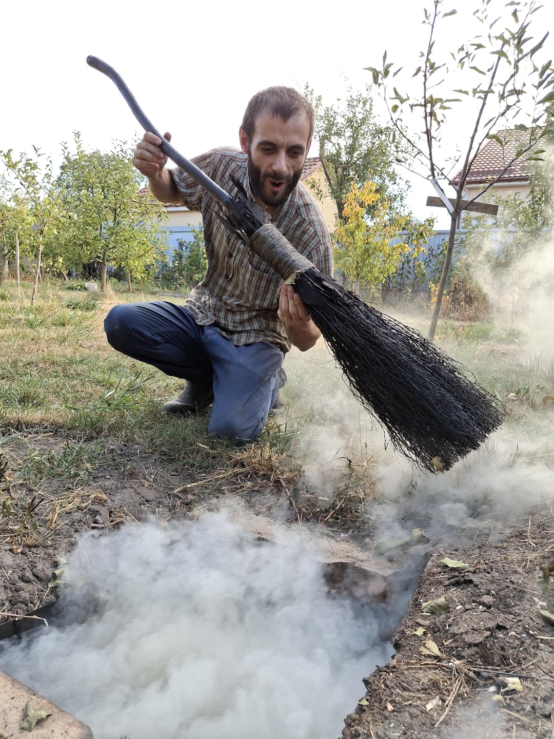 Enchanted Witch Broom Black Jumping Broom Wedding Witch's Charged Magic ...