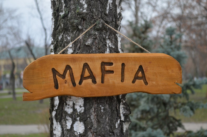 Wooden Sign MAFIA Rustic Wooden Sign Decor Rustic Wooden - Etsy