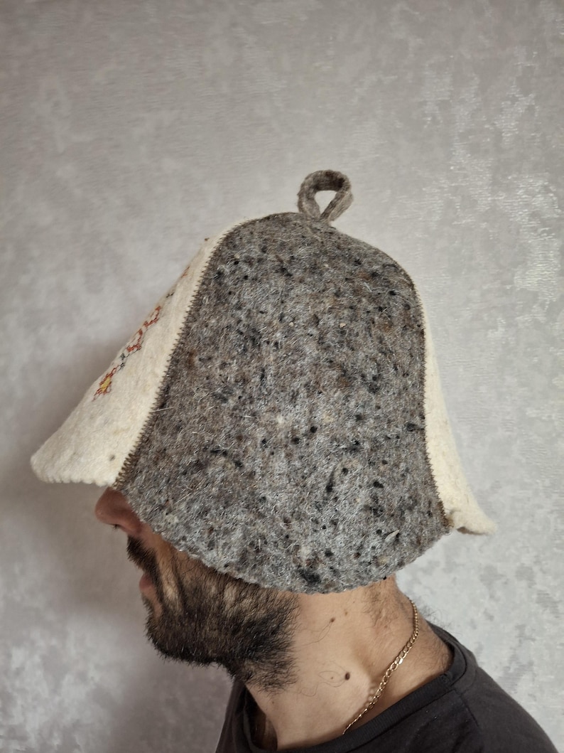 Ukrainian Sauna Hat Felted Hat the Sauna Birthday Present Sauna Hat ...