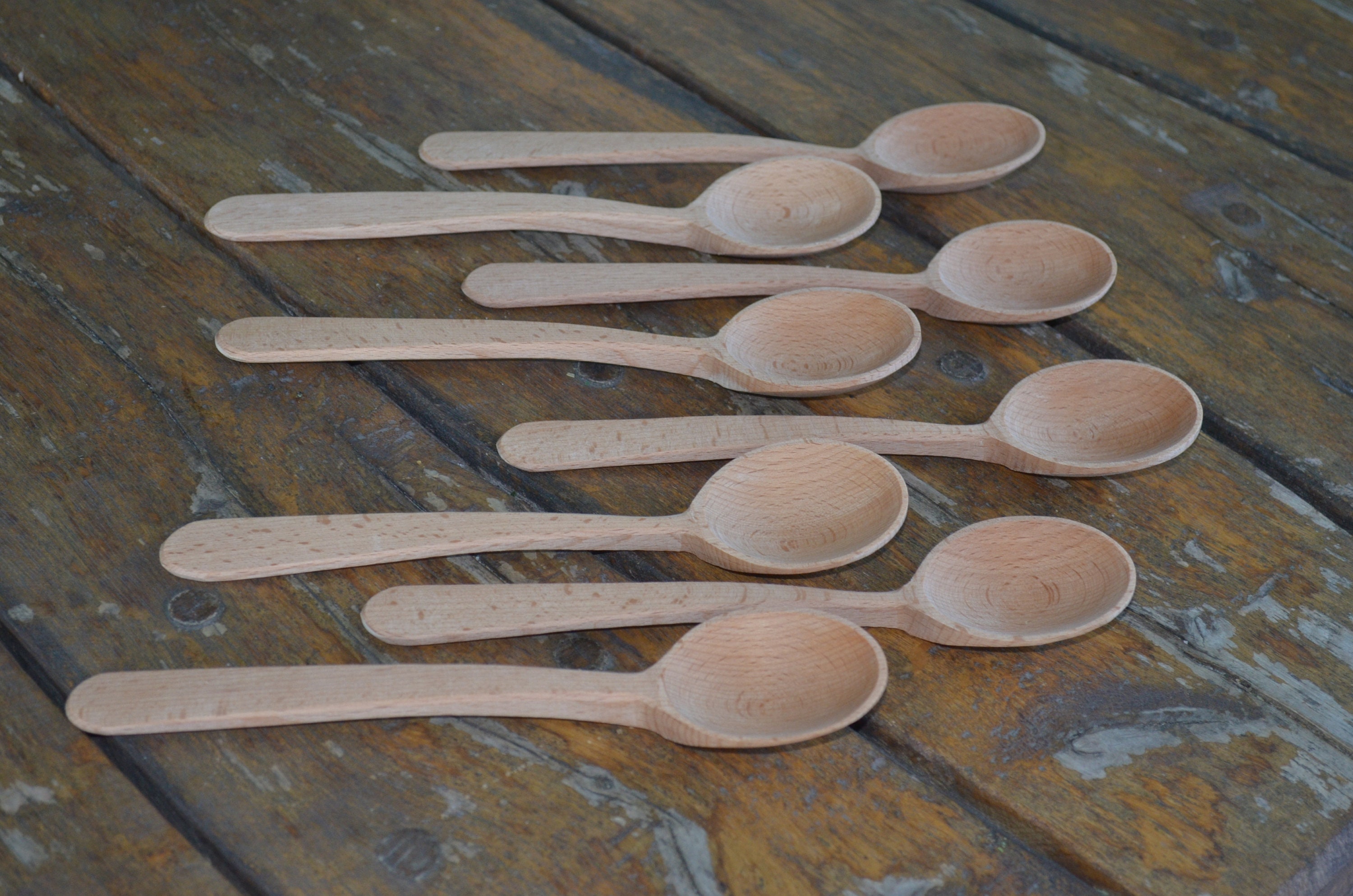 Wooden Spoon Set 8 Wooden Tablespoons Hand Carved Solid - Etsy UK