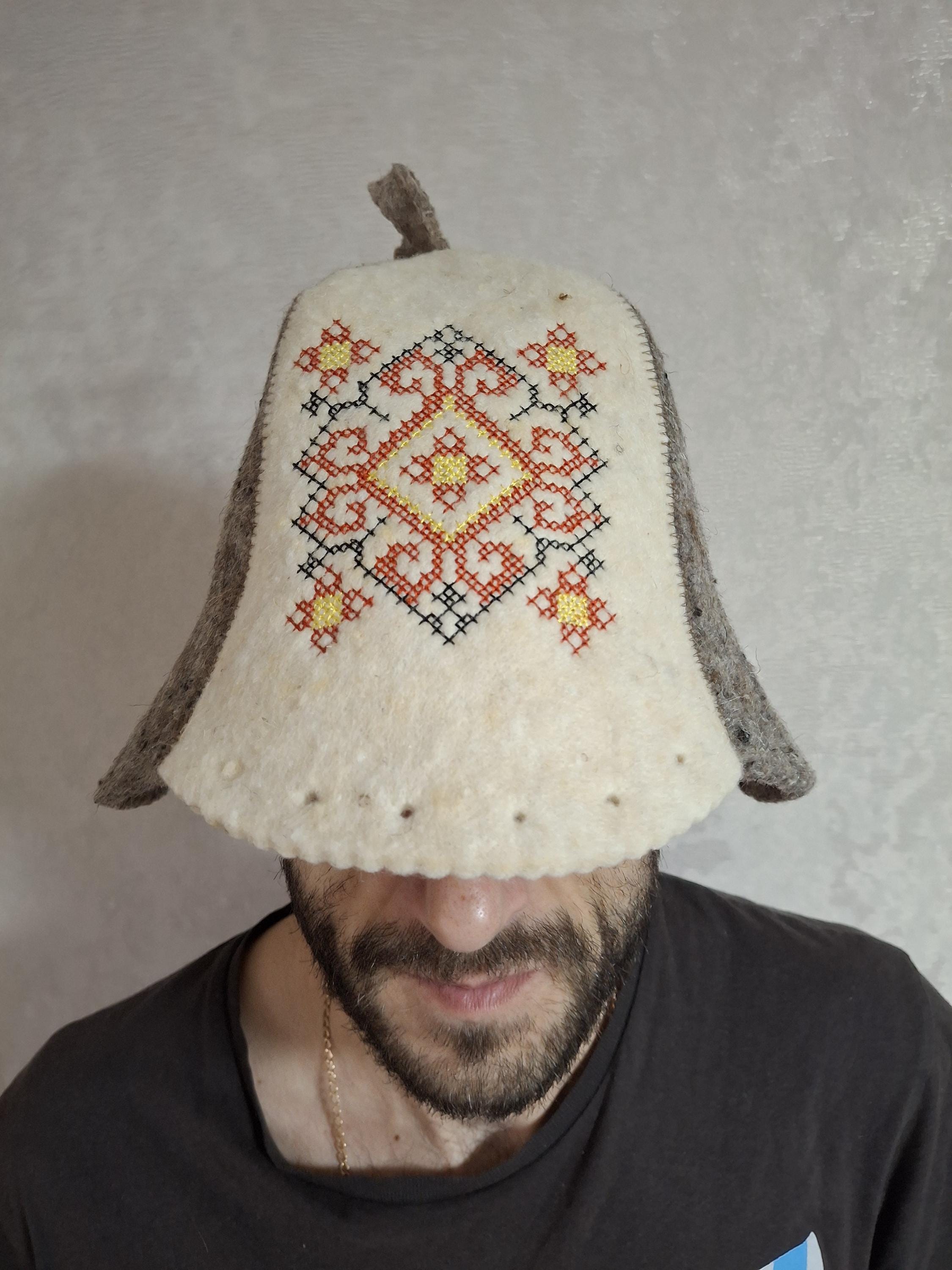 Ukrainian Sauna Hat Felted Hat the Sauna Birthday Present Sauna Hat ...