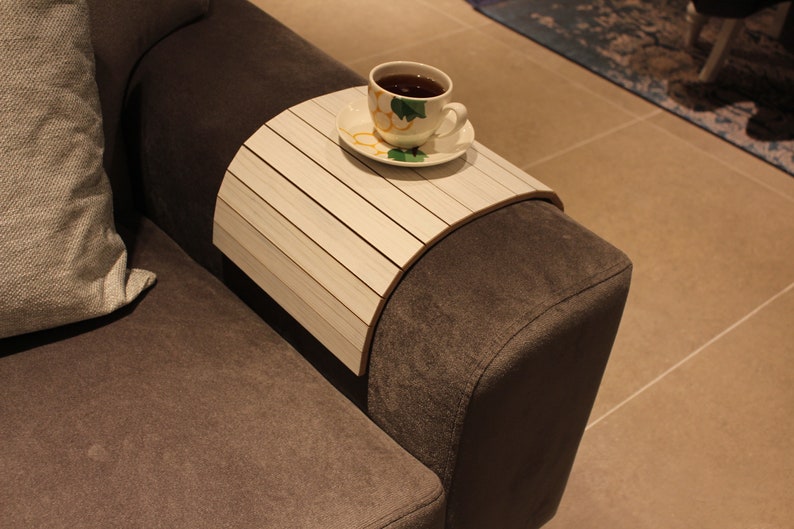Sofa Arm Tray Table, Armrest Tray Table for Sofa, Wooden Couch Arm Tray ...