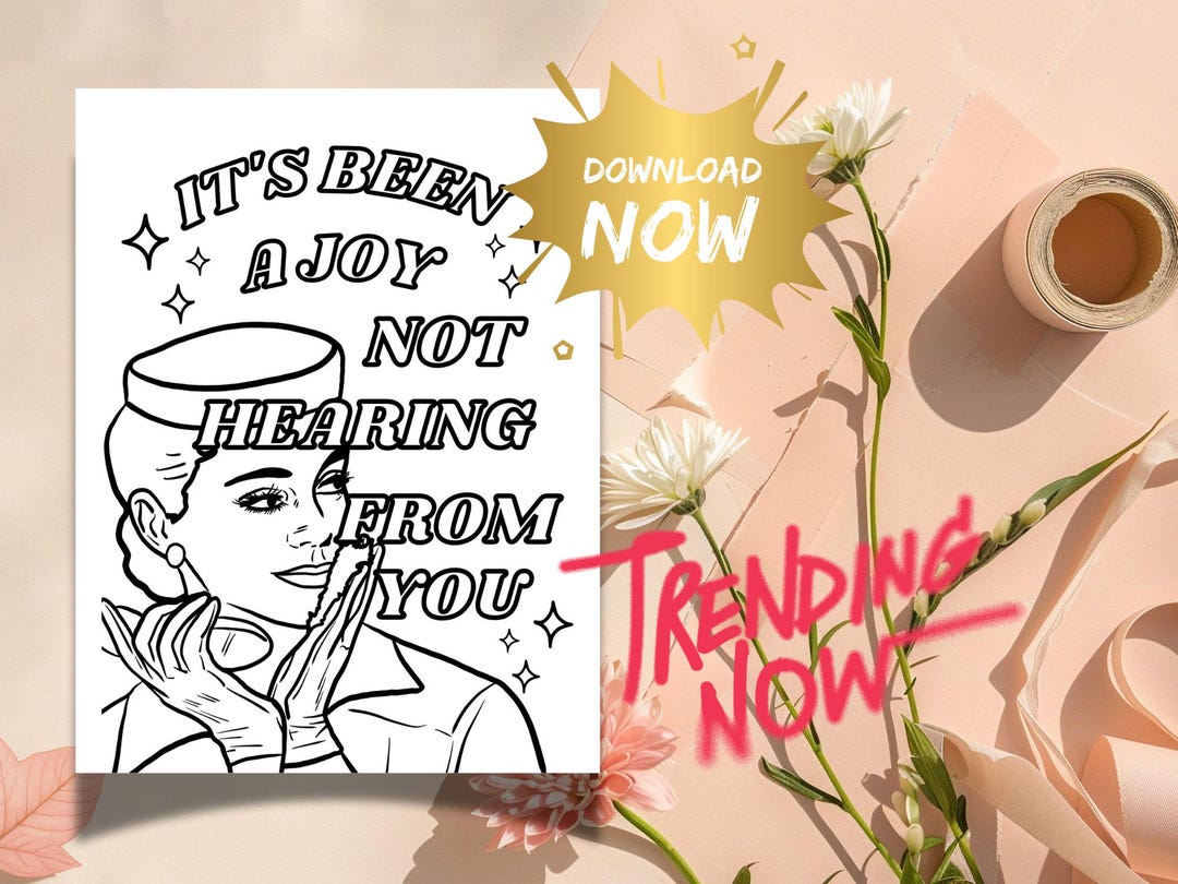 Retro Sassy Humor Printable Coloring Pages for Women & Adults | Chic ...