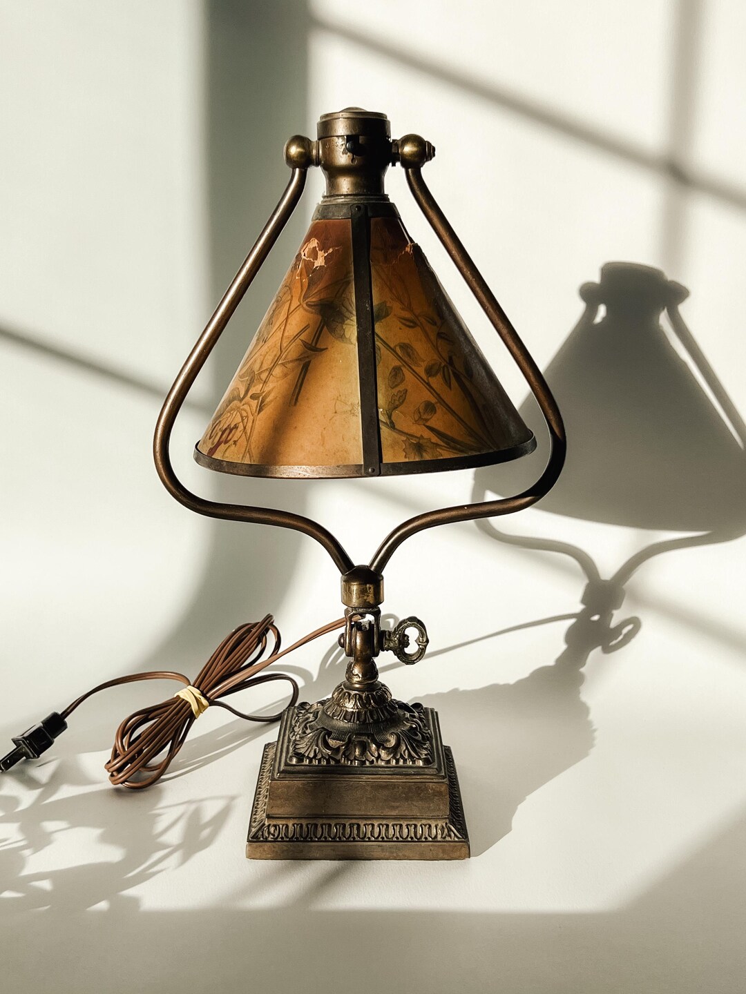 Rare Antique Bronze Harp Lamp - Etsy