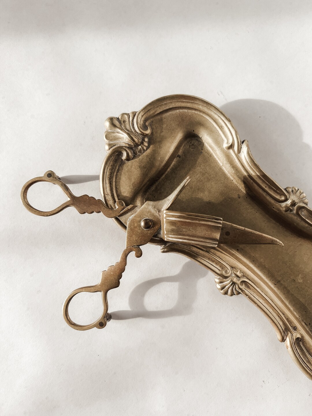 Vintage Brass Snuffer With Ornate Tray - Etsy
