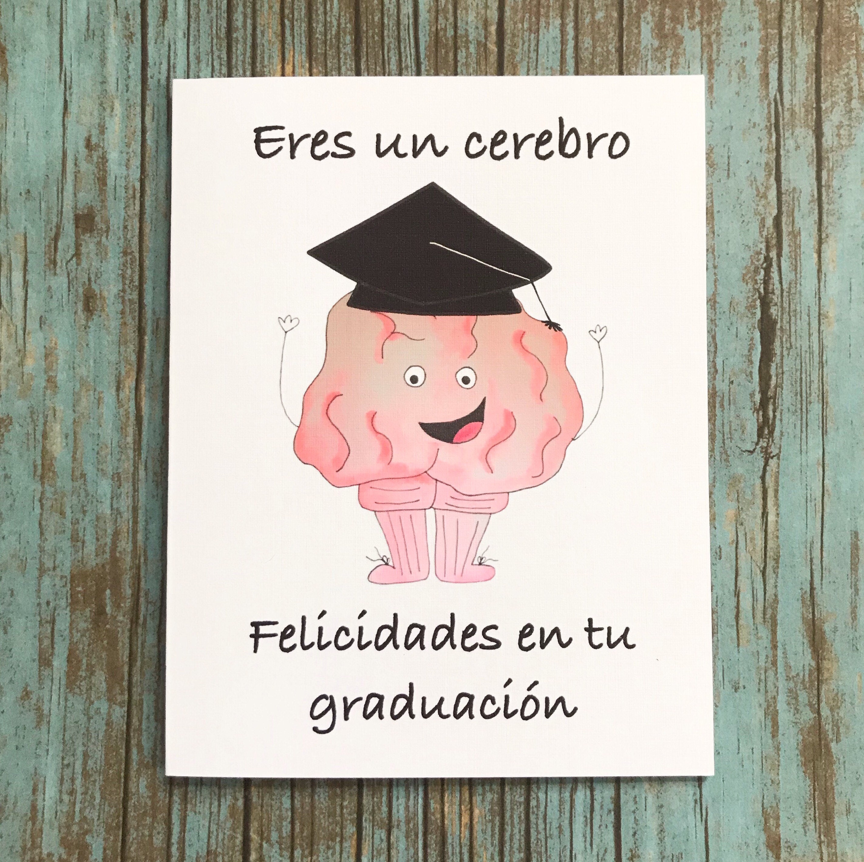 Spanish Graduation Card Eres Un Cerebro - Etsy
