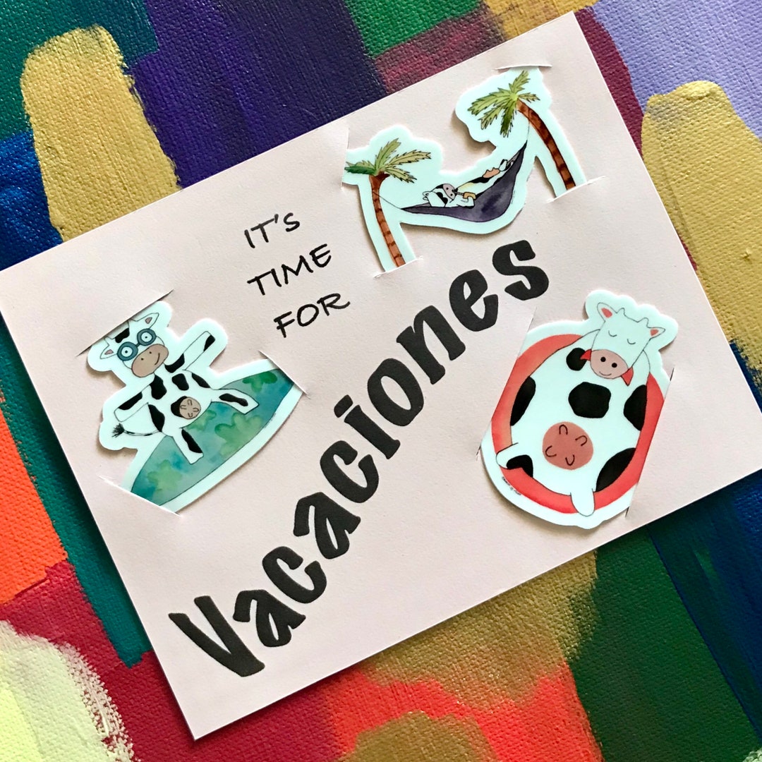 Funny Spanish Sticker Set- It’s Time for Vacaciones - Etsy