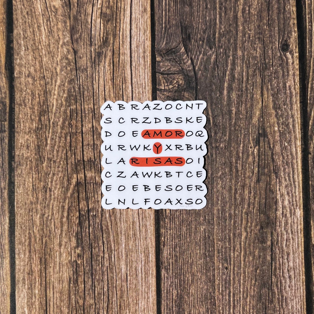 Amor Y Risas Word Search Sticker - Etsy