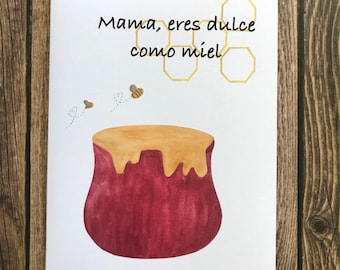 Dia De Las Madres Printable Card Spanish Mother's Day Card 7 X 5 in ...