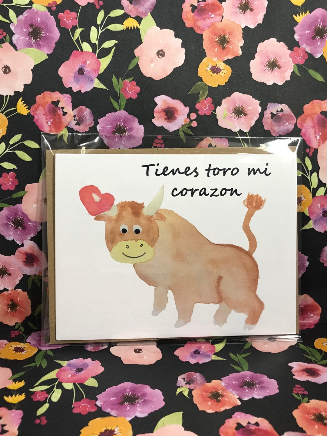 Spanish Valentine's Day Card- Tienes TORO Mi Corazon - Etsy