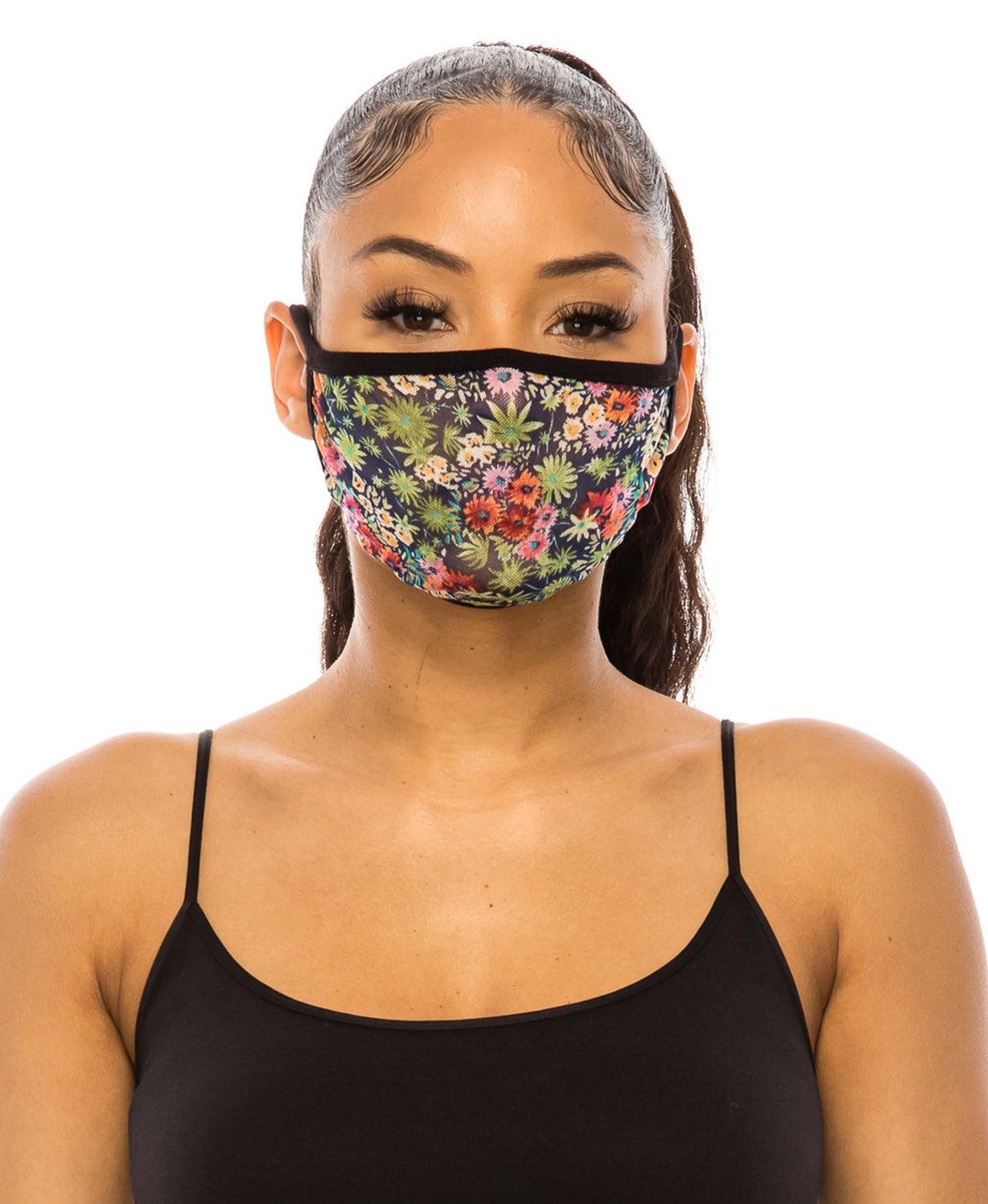 Floral Mesh Face Mask | Single Layer Breathable Sheer | Fashion Mask ...