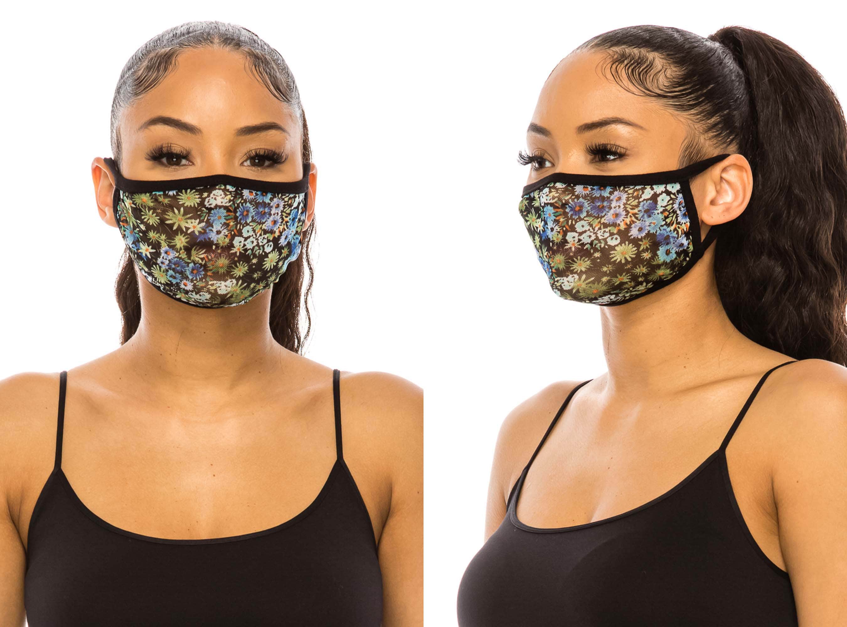 Floral Mesh Face Mask Single Layer Breathable Sheer - Etsy