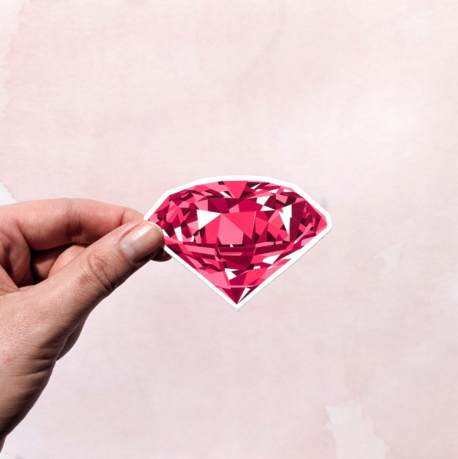 Cute Pink Diamond Water Bottle Sticker Laptop Sticker - Etsy