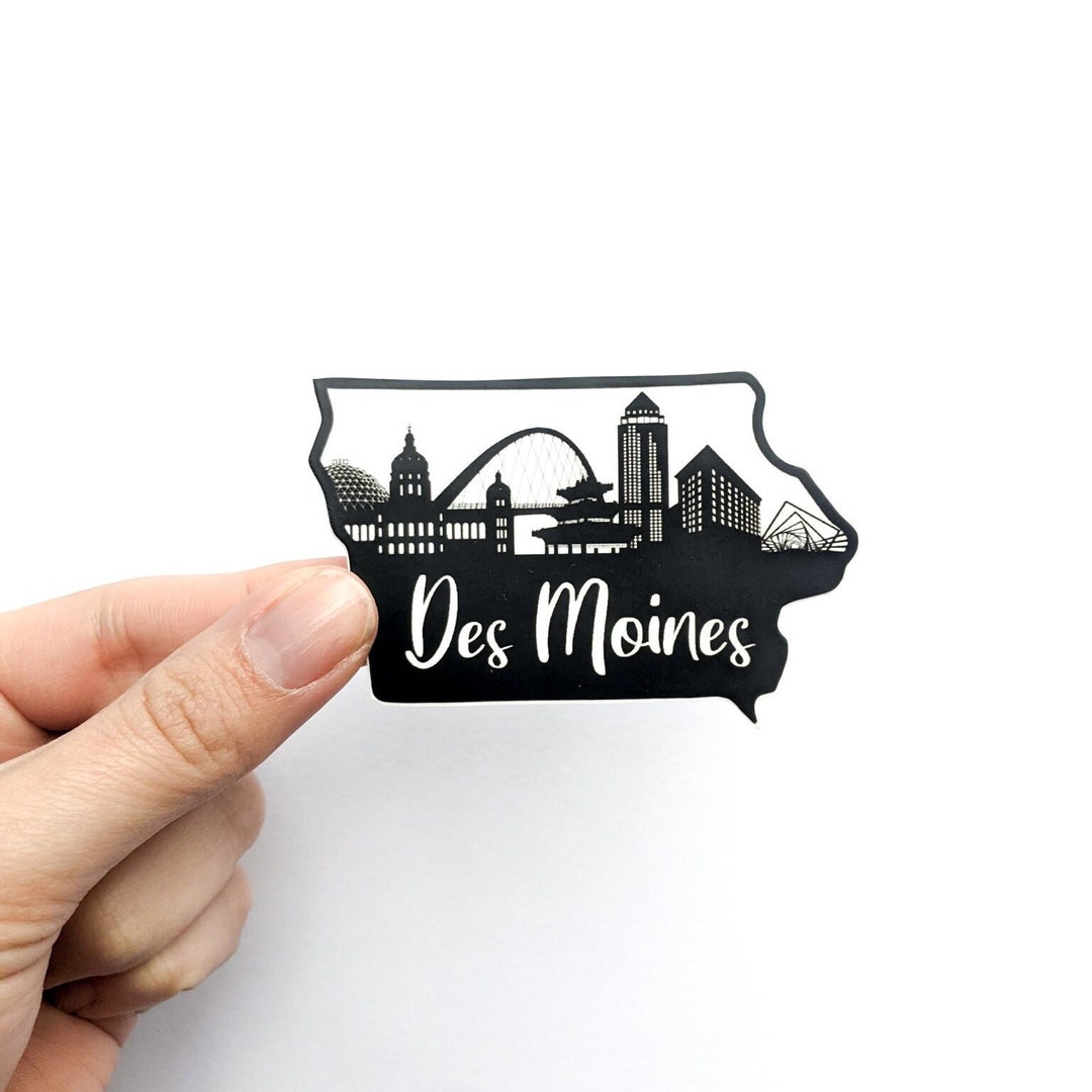 Des Moines, Iowa Water Bottle Sticker, Laptop Sticker, Journaling ...