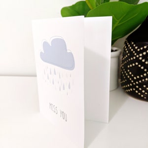 Miss You Rain Cloud Greeting Card - Etsy