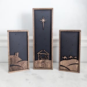 Nativity Scene | 3-piece Christmas Set, Home Decor, Holiday, Bible ...