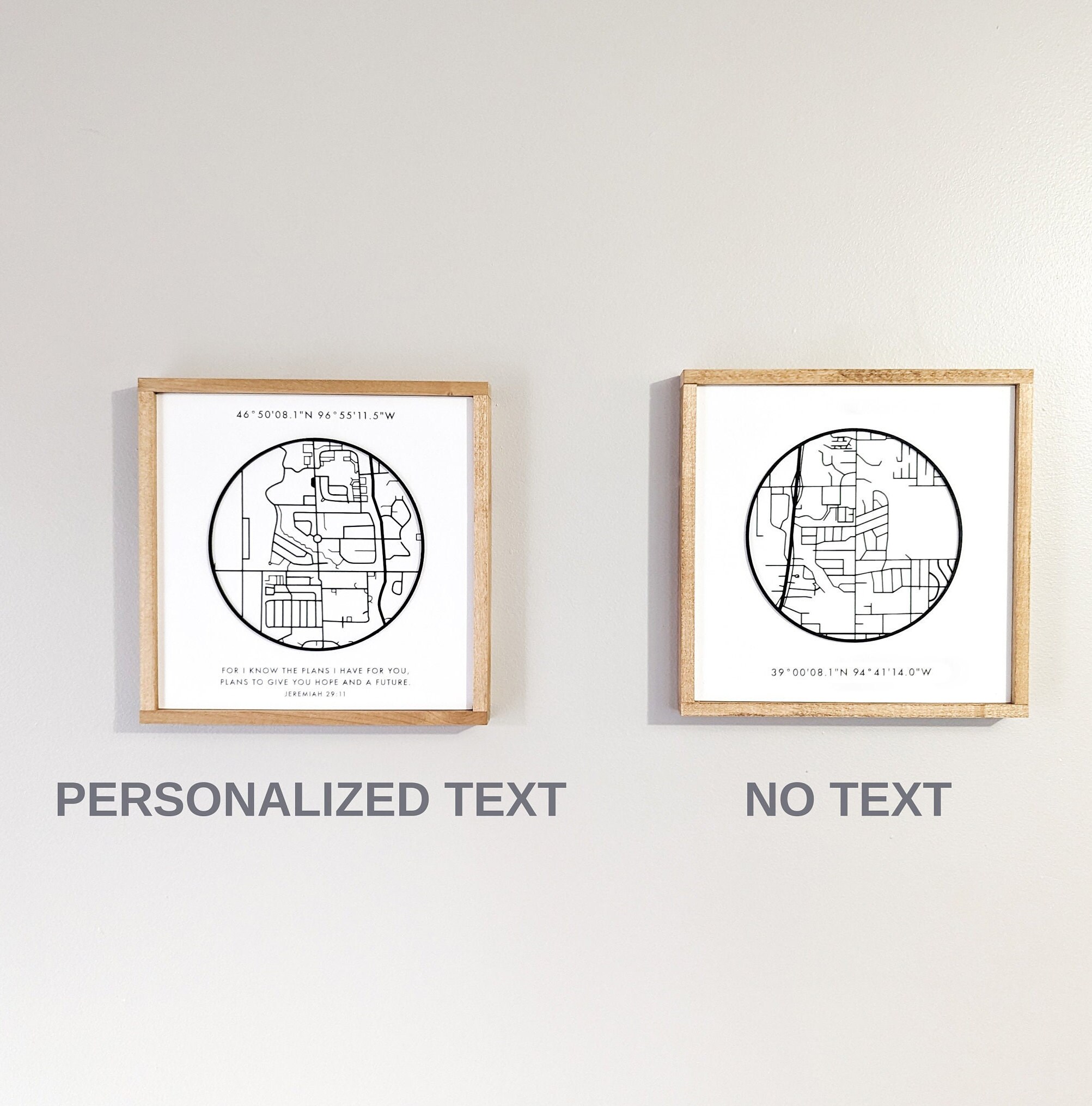 Custom Location Map Wood Sign, Coordinates, House Warming, First Home ...