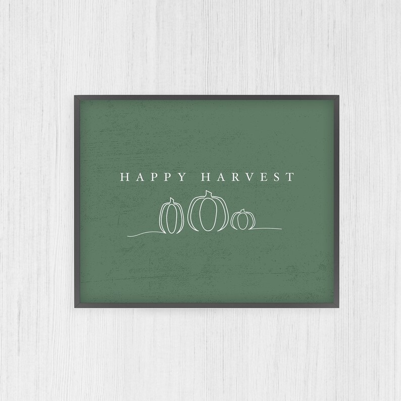 Happy Harvest Wall Art, Autumn, Fall Decor, Cute, Illustration ...