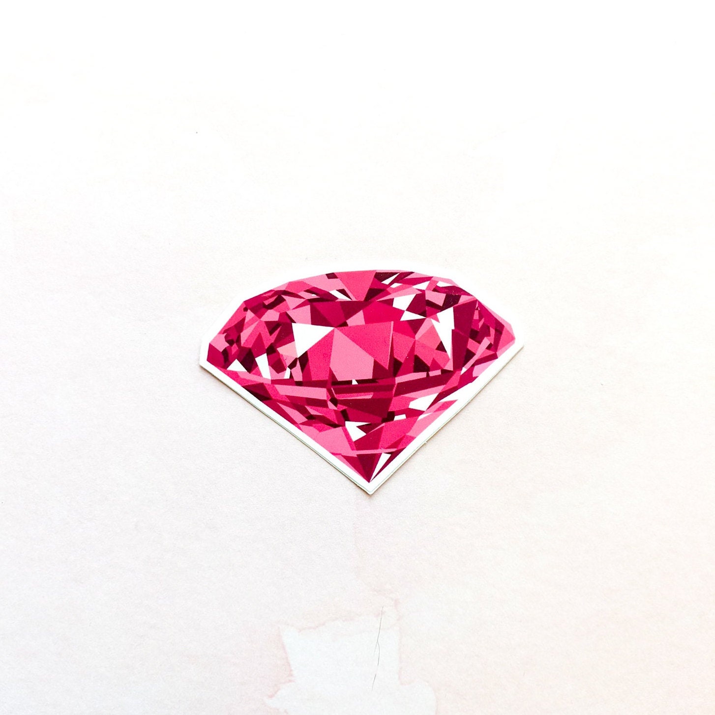 Cute Pink Diamond | Water Bottle Sticker, Laptop Sticker, Journaling ...