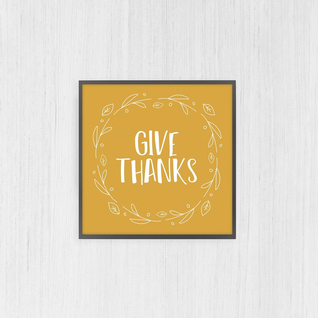 DIGITAL DOWNLOAD Give Thanks Wall Art, Autumn, Fall Decor, Cute ...