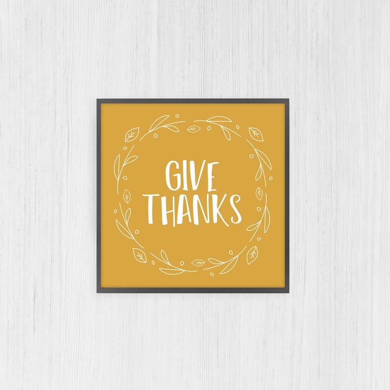 DIGITAL DOWNLOAD Give Thanks Wall Art, Autumn, Fall Decor, Cute ...
