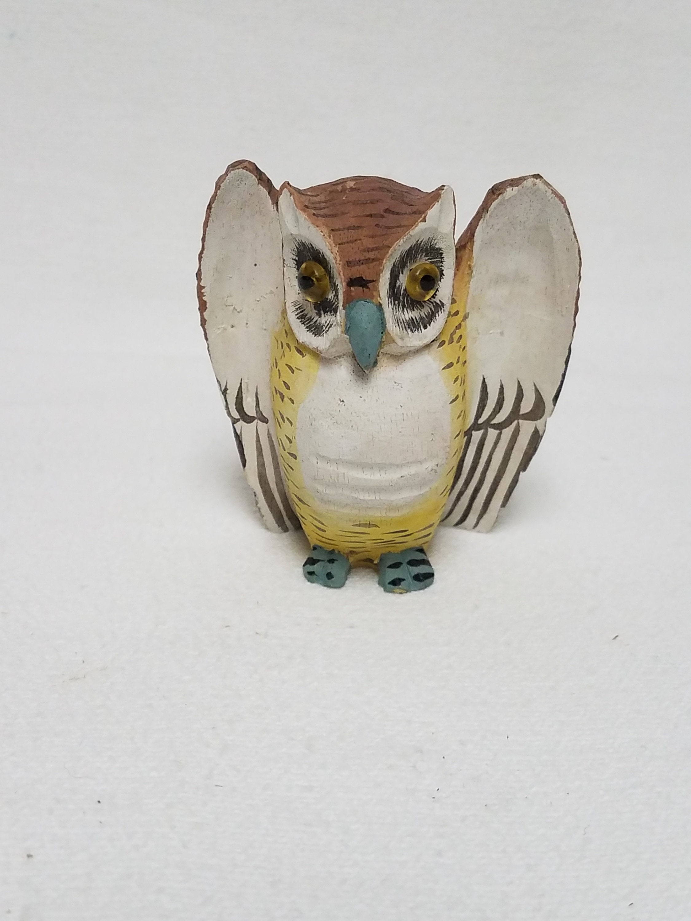 Hand Carved Hand Painted Owls - Etsy