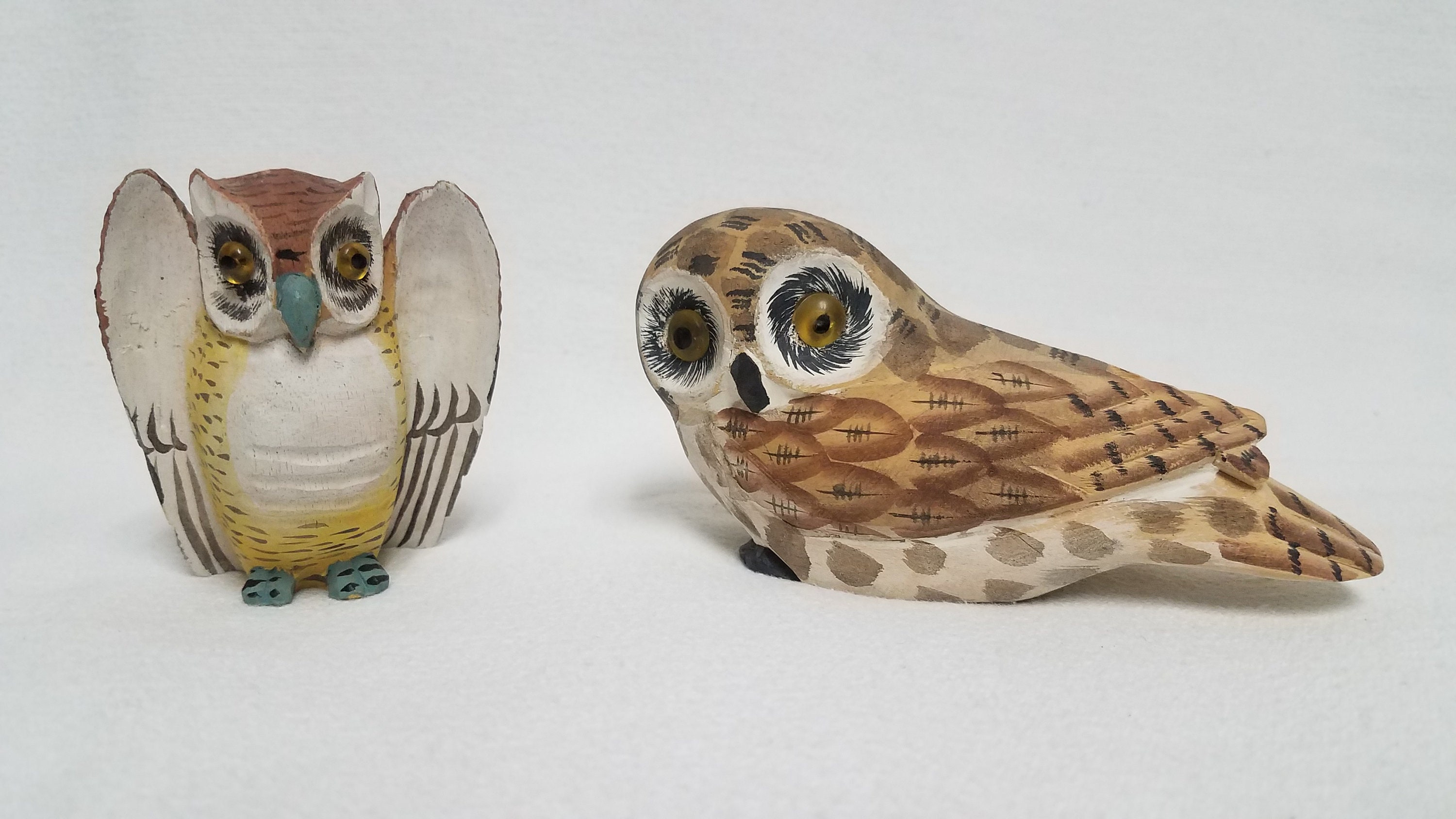 Hand Carved Hand Painted Owls - Etsy