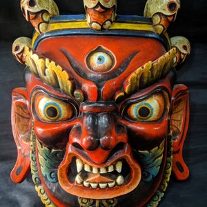 Huge Red Mahakala Mask - Etsy