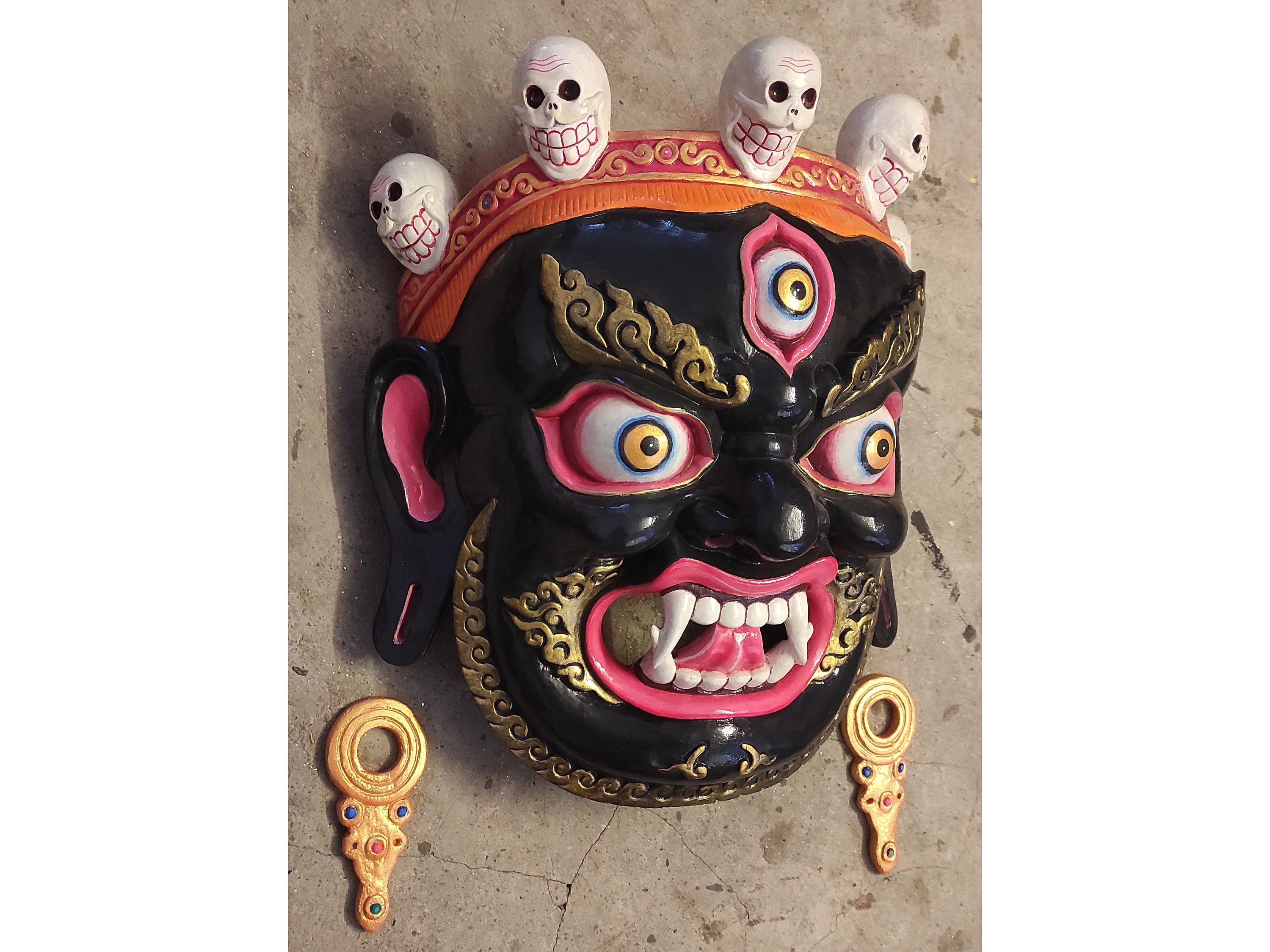 Black Mahakala Real Cham Lama Dance Mask - Etsy