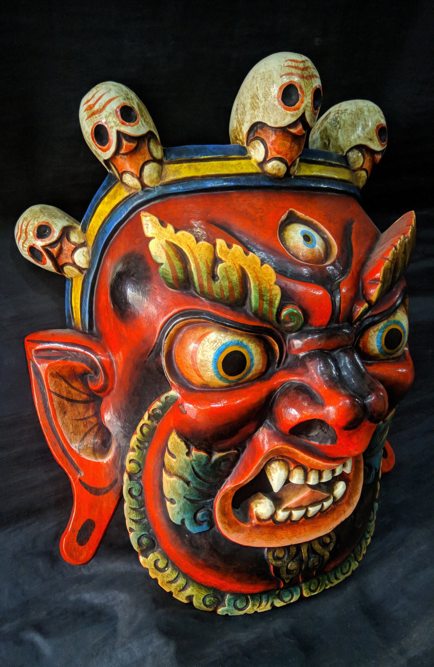 Huge Red Mahakala Mask - Etsy