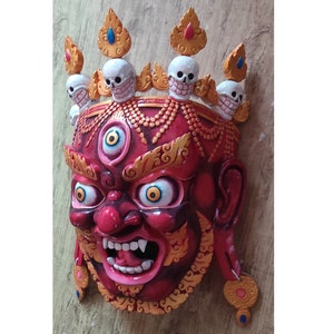 Red Mahakala - Real Tibetan Cham Lama Dance Mask - Etsy