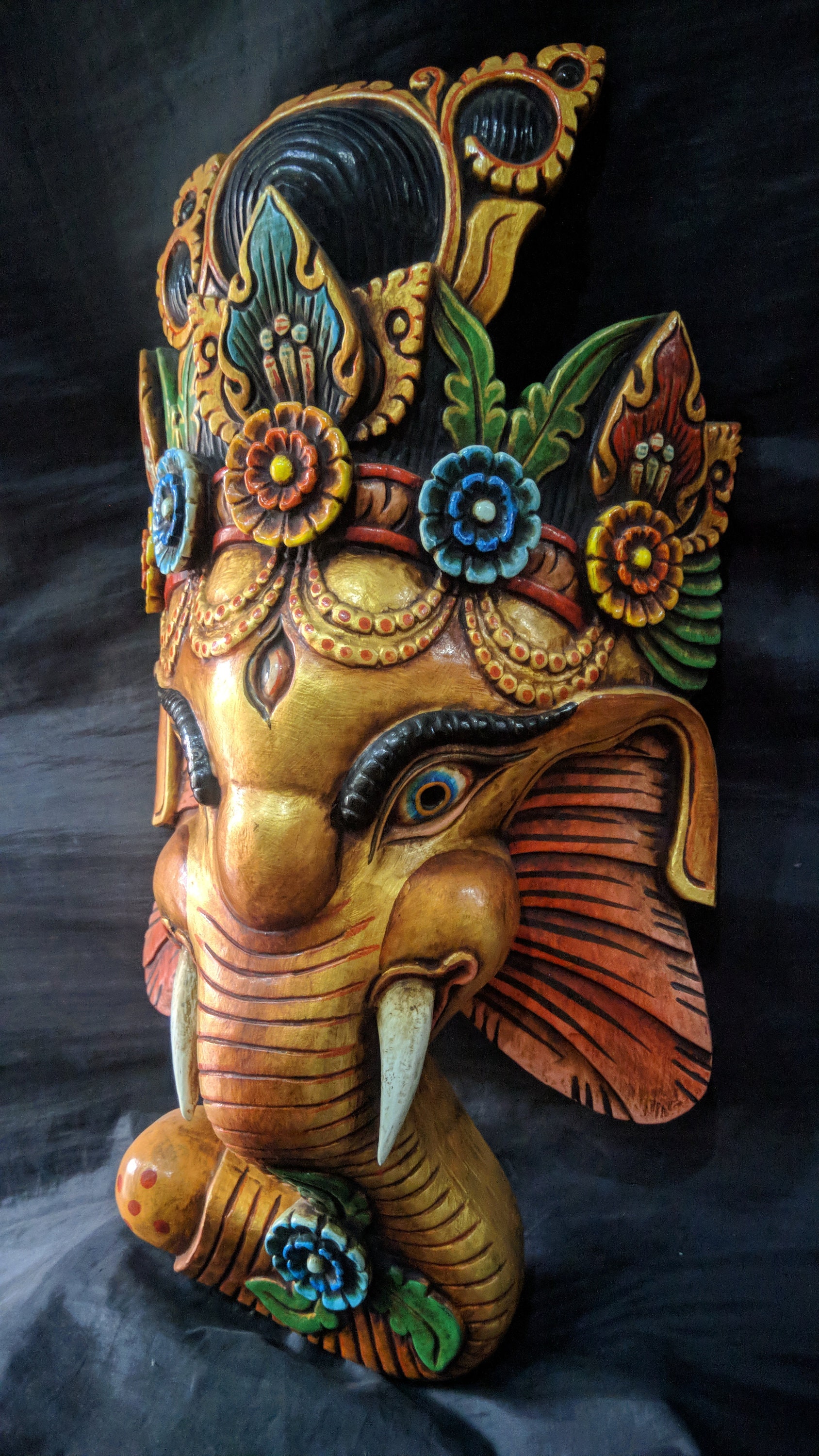 Huge Gold Ganesh Mask - Etsy