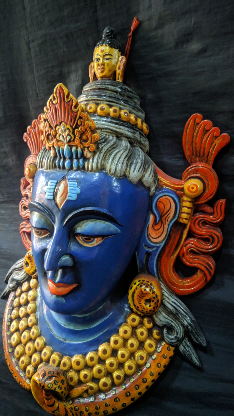 Huge Shiva Mask Blue - Etsy