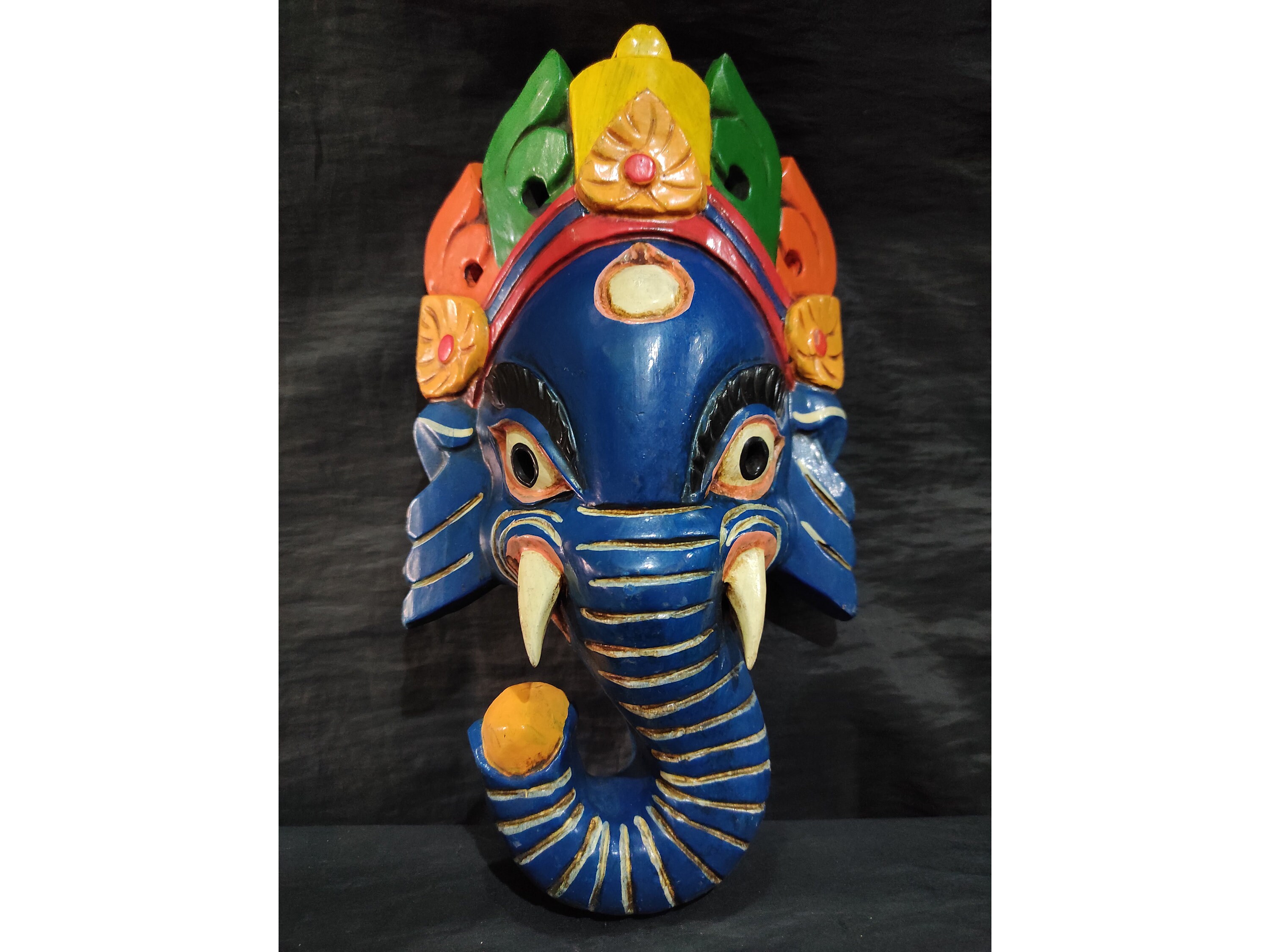Handcarved Ganesh Mask - 31 Cm / 12 In - Etsy