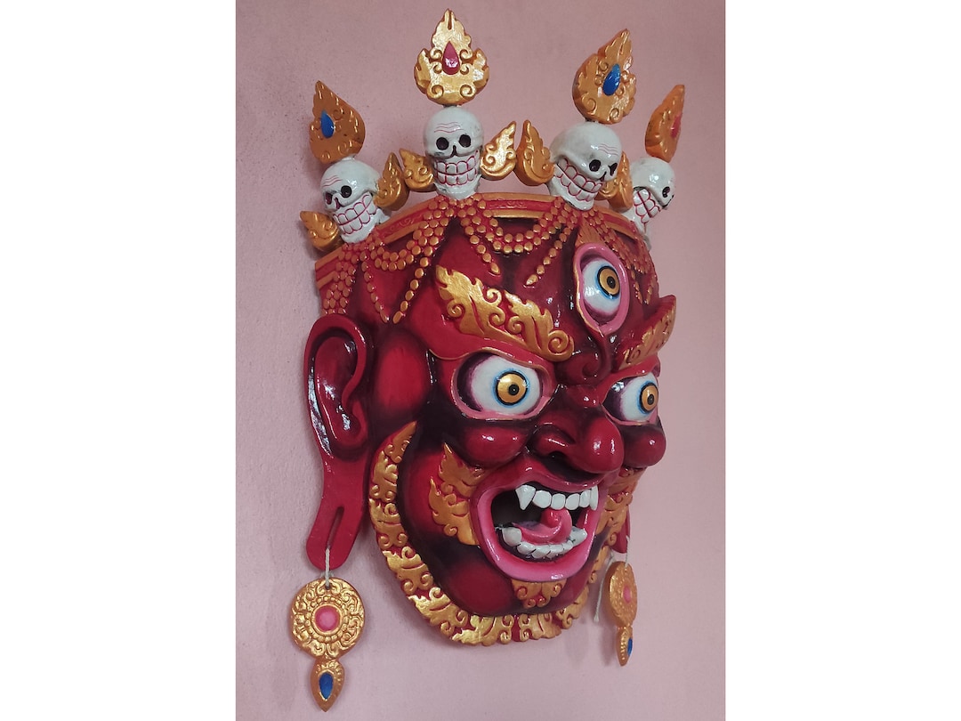 Red Mahakala - Real Tibetan Cham Lama Dance Mask - Etsy
