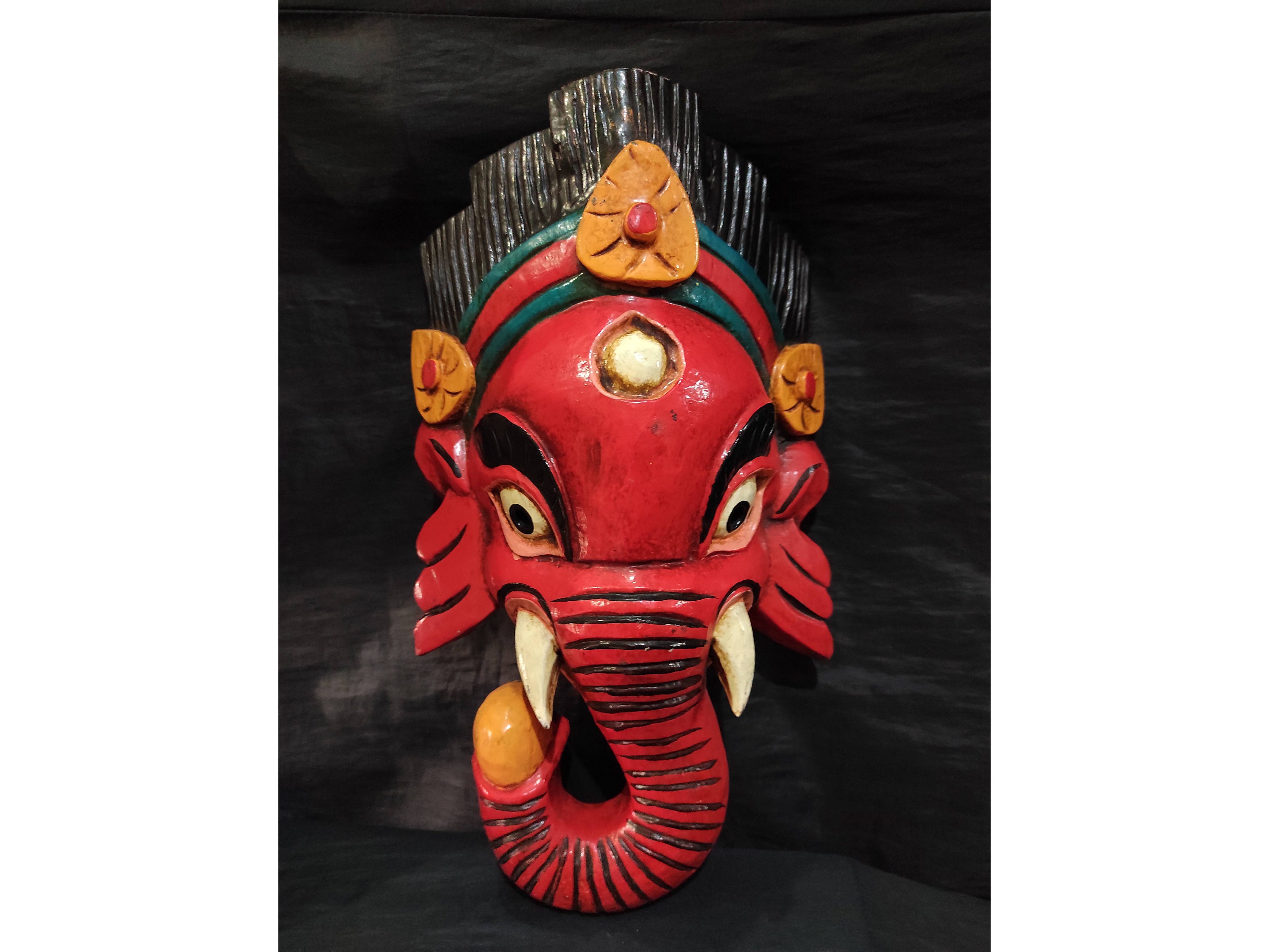 Handcarved Ganesh Mask - 31 Cm / 12 In - Etsy