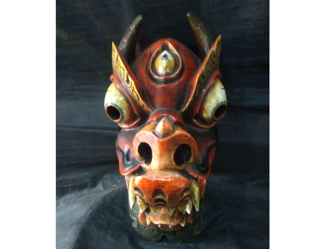 Large Red Dragon Mask - Etsy