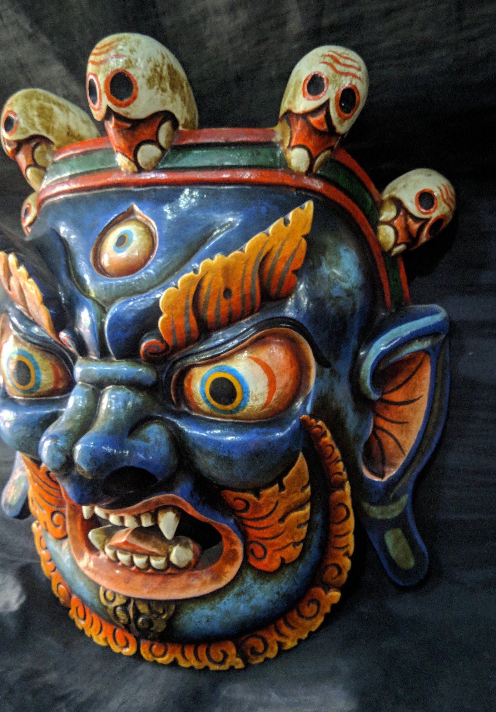 Huge Blue Mahakala Mask - Etsy