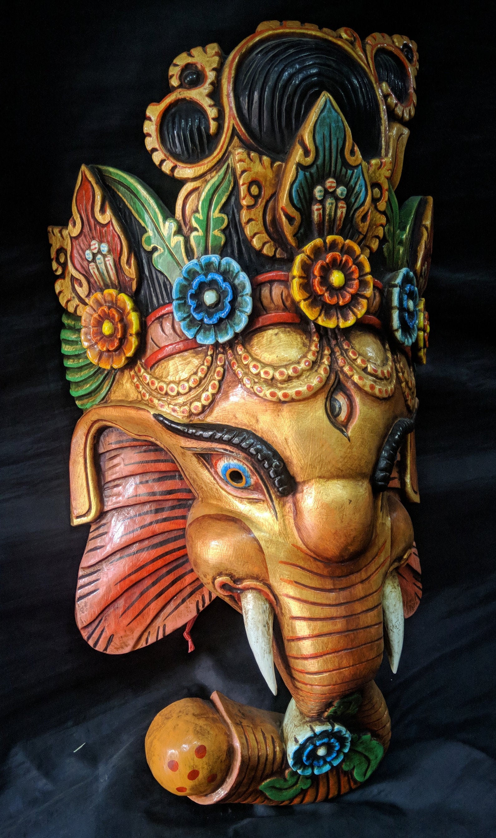 Huge Gold Ganesh Mask - Etsy